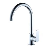 China Brass Kitchen Sink Mixer Tap 360 Swivel Spout Ceramic Cartridge 1.8GPM Chrome for sale