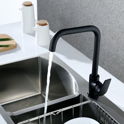 China Brass Single Handle Kitchen Faucet Chrome Finish SS Spout Hot Cold Water Mixer 1.8GPM for sale