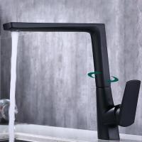 China Brass Single Handle Kitchen Faucet Matte Black Chrome 1.8GPM 60PSI ODM OEM for sale