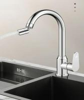 China SUS304 Single Handle Kitchen Faucets Hot And Cold Tap Mixer Chrome for sale