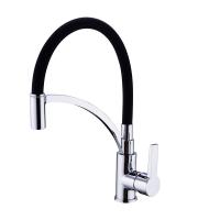 China SUS304 Stainless Steel Kitchen Faucet Single Handle Chrome 360 Degree Swivel Spout 1.8GPM for sale