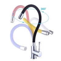 China SUS304 Stainless Steel Kitchen Faucet Single Handle Chrome 360 Degree Swivel Spout 1.8GPM for sale