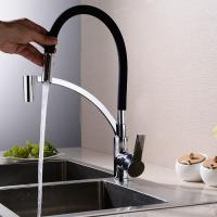 China SUS304 Stainless Steel Kitchen Faucet Single Handle Chrome 360 Degree Swivel Spout 1.8GPM for sale