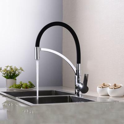 China SUS304 Stainless Steel Kitchen Faucet Single Handle Chrome 360 Degree Swivel Spout 1.8GPM for sale