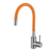 China SUS304 Single Handle Kitchen Faucet Chrome 360 Swivel Flexible Hose 1.8GPM for sale