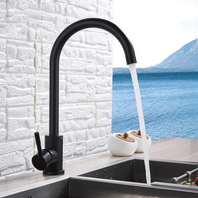 China SUS304 Stainless Steel Kitchen Faucet Single Handle High Arc 360 Degree 1.8GPM for sale