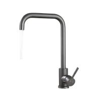 China 360 Swivel Single Handle Kitchen Faucet SUS304 Stainless Steel 1.8GPM Hot Cold Mixer Tap for sale