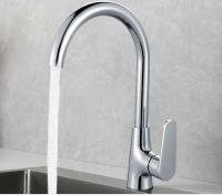 China Zinc SUS304 Single Handle Kitchen Faucet High Arc Deck Mounted for sale