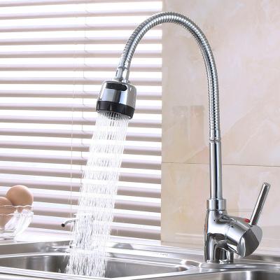 China Chrome Single Handle Kitchen Sink Mixer Flexible Spout Hot Cold Kitchen Tap for sale