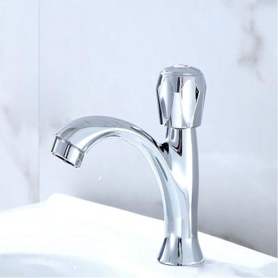 China Zinc Single Cold Water Basin Tap Single Handle Bathroom Faucet 1.2GPM Chrome for sale