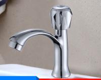 China Zinc Single Cold Water Basin Tap Single Handle Bathroom Faucet 1.2GPM Chrome for sale