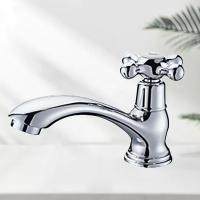 China Single-Handle Single Cold Water Basin Tap Stylish Bathroom Faucets In Chrome for sale