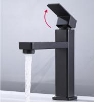 China 1.2GPM Single Cold Water Basin Tap Matte Black Chrome Vessel Sink Faucet for sale