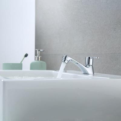 China Brass Single Cold Water Basin Tap Lever Handle L Shaped 1.2GPM Chrome for sale