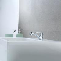 China Brass Single Cold Water Basin Tap Lever Handle L Shaped 1.2GPM Chrome for sale