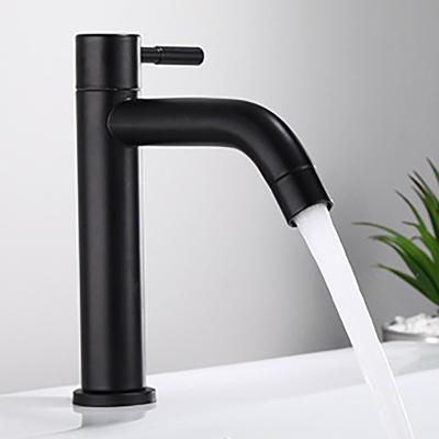 China SUS304 Stainless Steel Single Handle Bathroom Faucet Matte Black 1.2 GPM for sale