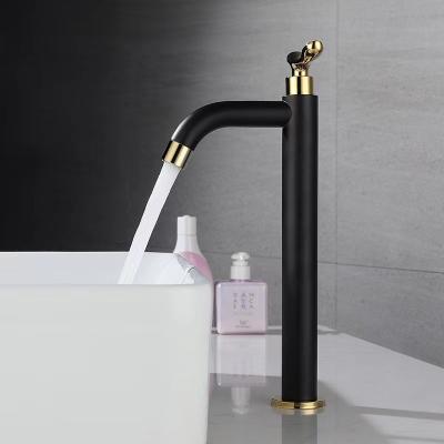 China SUS304 Stainless Steel Single Hole Basin Tap Matte Black 1.2GPM Bathroom Faucet for sale