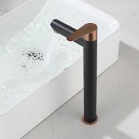 China Matte Black Bathroom Vessel Sink Faucet SUS304 Stainless Steel Basin Cold Tap 1.2GPM for sale