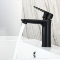 China Bathroom SUS304 Single Cold Water Basin Taps In SN Matte Black for sale