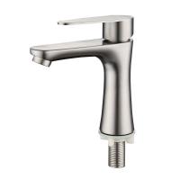 China Bathroom SUS304 Single Cold Water Basin Taps In SN Matte Black for sale