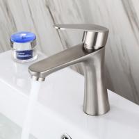 China Bathroom SUS304 Single Cold Water Basin Taps In SN Matte Black for sale