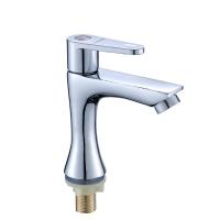 China Brass Stylish Bathroom Single Cold Water Basin Taps In Chrome for sale