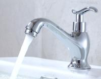China Brass Stylish  Bathroom Single Cold Water Basin Taps in Chrome for sale