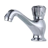 China Brass Stylish  Bathroom Single Cold Water Basin Taps in Chrome for sale