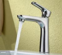 China Brass Chrome Vessel Sink Faucet Minimalist Cold Water Basin Tap 1.2GPM for sale