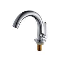 China Brass Single Cold Water Basin Tap Bathroom Faucet 1.2GPM Chrome for sale