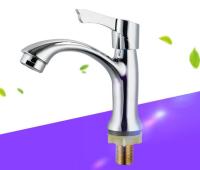 China Ergonomic Single Cold Water Basin Tap Deck Mounted In Chrome for sale