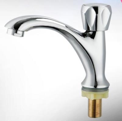 China Ergonomic Single Cold Water Basin Tap Deck Mounted In Chrome for sale