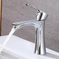 China Brass Cartridge Bathroom Cold Only Faucets In SN Chrome for sale