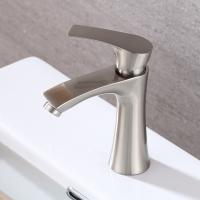 China Brass Cartridge Bathroom Cold Only Faucets In SN Chrome for sale