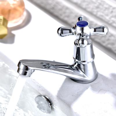 China Zinc Stylish  Bathroom Single Cold Water Basin Taps In Chrome for sale