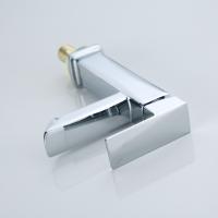 China Square Vessel Sink Faucet Brass Cartridge Single Hole Basin Tap 1.2GPM Chrome for sale