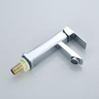China Square Vessel Sink Faucet Brass Cartridge Single Hole Basin Tap 1.2GPM Chrome for sale