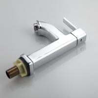 China Square Single Cold Water Basin Tap Chrome Bathroom Vessel Sink Faucet 1.2GPM for sale
