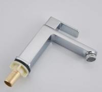 China Zinc Square Stylish Bathroom Single Cold Water Basin Taps In Chrome for sale
