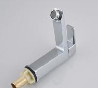 China Zinc Square Stylish Bathroom Single Cold Water Basin Taps In Chrome for sale