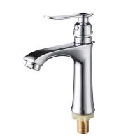 China Zinc Lever Handle Basin Faucet Single Hole Bathroom Tap Chrome 1.2 GPM for sale