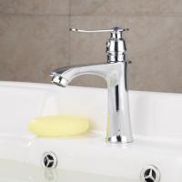 China Zinc Lever Handle Basin Faucet Single Hole Bathroom Tap Chrome 1.2 GPM for sale