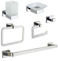 China 6 Piece Bathroom Hardware Accessories Set Chrome PVD Gold Bath Hardware Set for sale