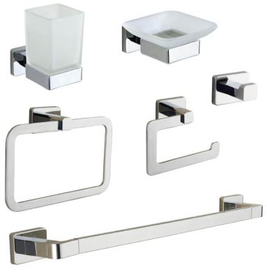 China 6 Piece Bathroom Hardware Accessories Set Chrome PVD Gold Bath Hardware Set for sale
