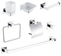 China PVD Gold Chrome Bathroom Hardware Sets 7 Piece Towel Rack Sets for sale