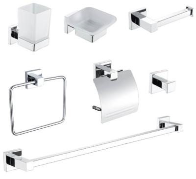 China PVD Gold Chrome Bathroom Hardware Sets 7 Piece Towel Rack Sets for sale