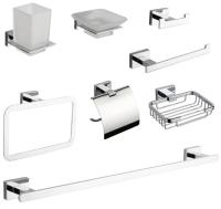 China Zinc PVD Gold 8 Piece Bathroom Hardware Accessories Set Wall Mounted 96h NSS for sale