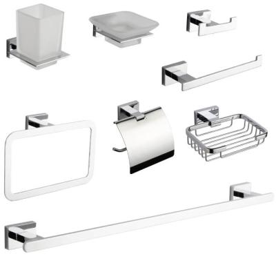China Zinc PVD Gold 8 Piece Bathroom Hardware Accessories Set Wall Mounted 96h NSS for sale
