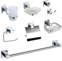 China OEM 8 Piece Stainless Steel Bathroom Hardware Set Towel Bar Toilet Paper Holder 96h NSS for sale
