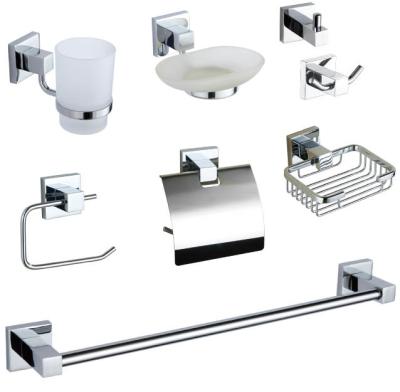 China OEM 8 Piece Stainless Steel Bathroom Hardware Set Towel Bar Toilet Paper Holder 96h NSS for sale